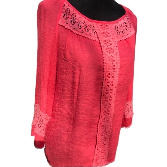 Jade Melody Tam | Tops | Boho Coral Colored Top | Poshmark